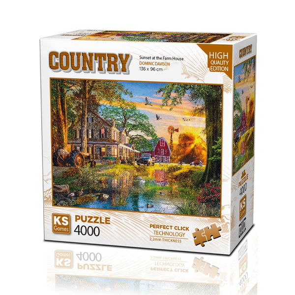 KS - Puzzle 4000 pcs - Sunset At The Farm – Monjouet.ma